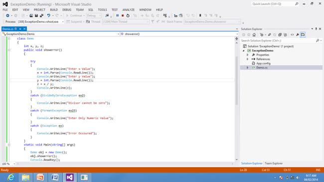 Try and Catch Blocks in C#