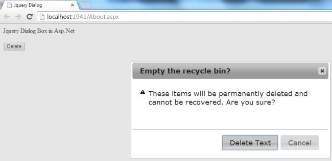 jQuery Dialog in ASP.Net