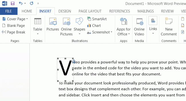 Add Drop Caps In Word 2013