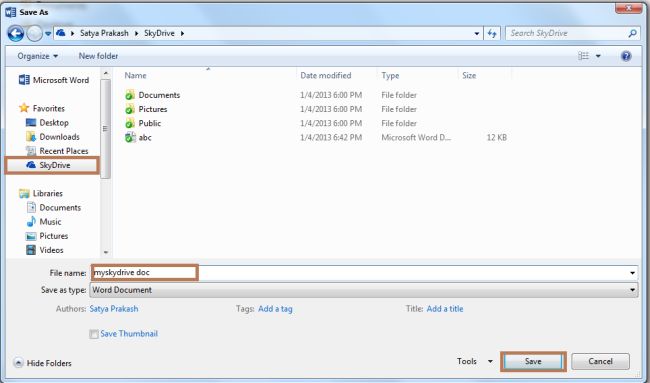 How To Manage And Save Word 2013 Documents In Skydrive