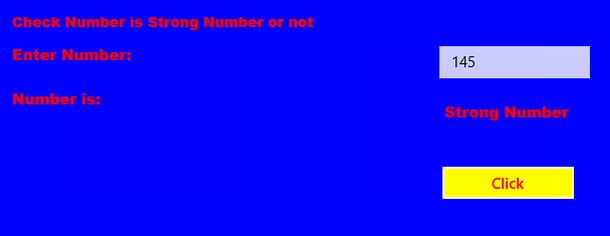 Strong Number in Windows Store App