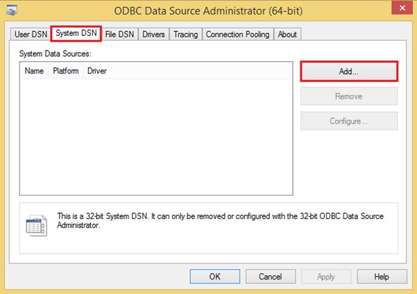 ODBC DSN Using in ASP.Net