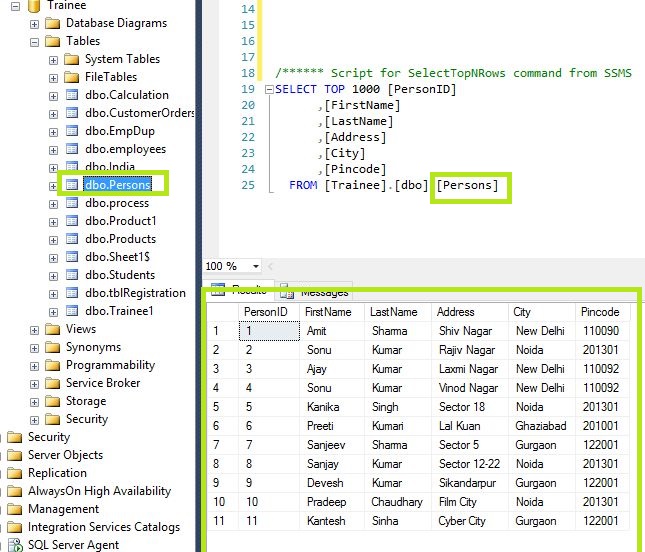 Importing SQL Server Table In Excel File