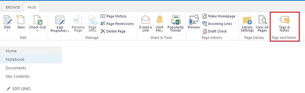 Add Tags and Notes in SharePoint Site Page