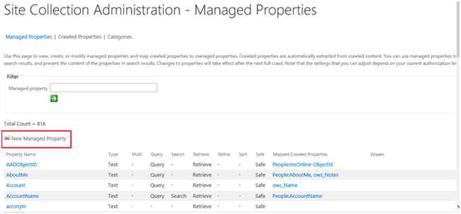 Create Managed Search Property In SharePoint Online