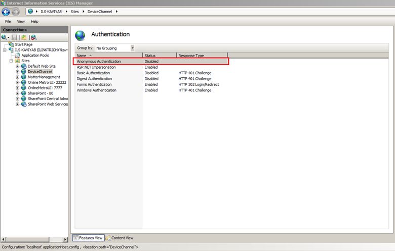 Enable/Disable the Anonymous Authentication For SharePoint Web ...