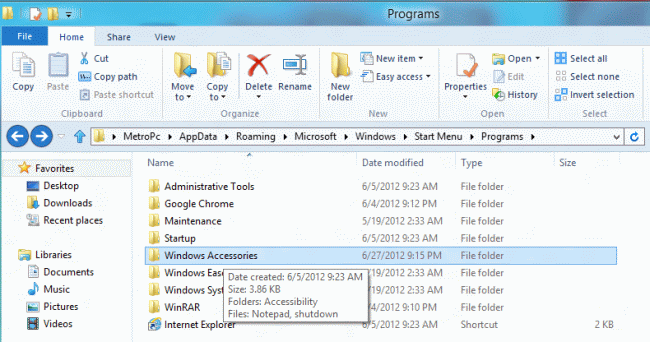 Create Shortcut Icons in Windows 8