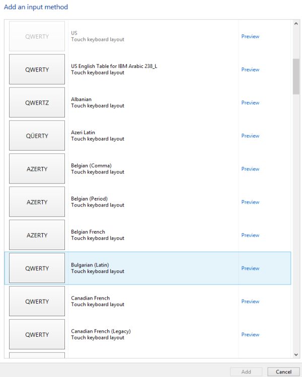 Enable and Add New Input Method in On Screen Keyboard of Windows 8