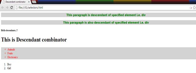 Combinators in Cascading Style Sheets