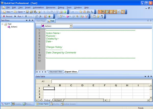 Action Template In Qtp In Testing