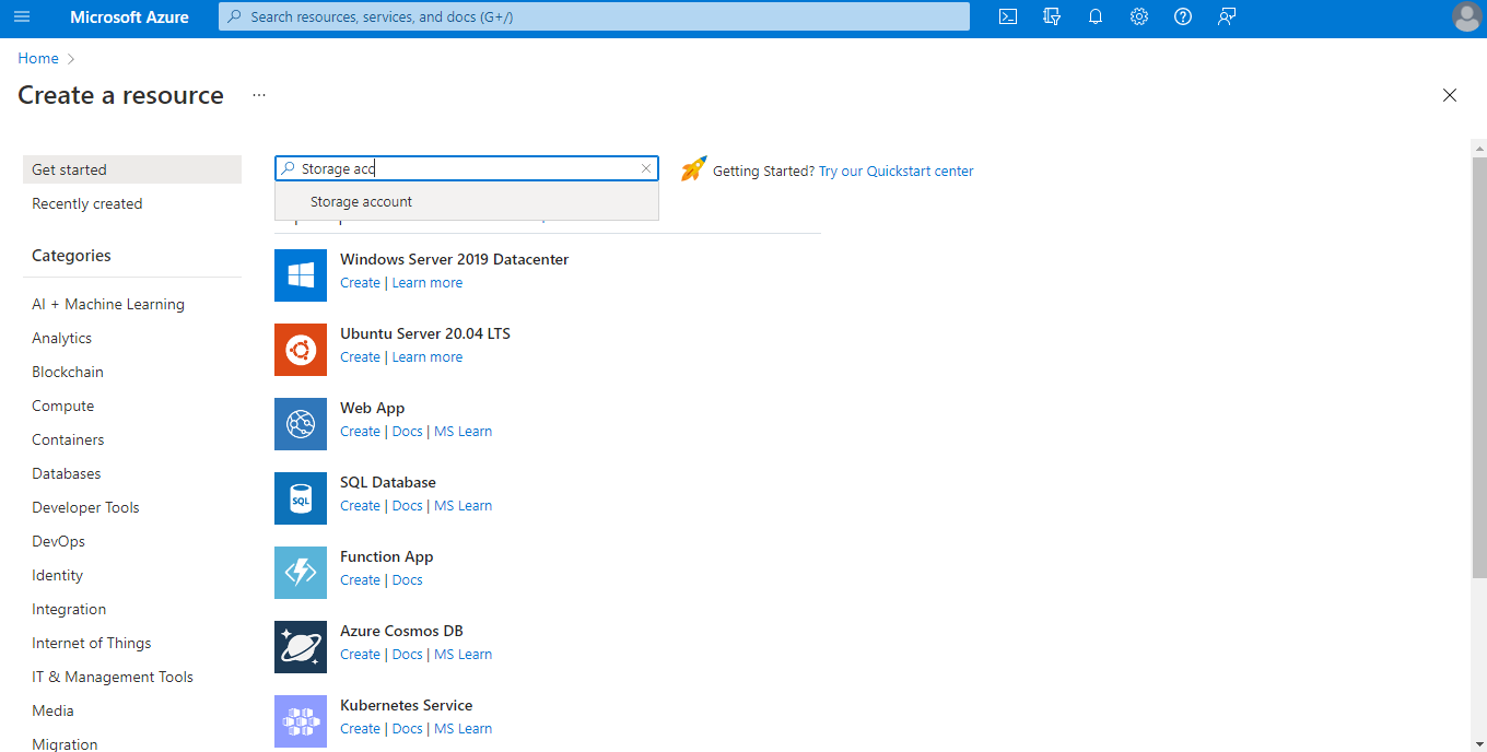 Create Storage Account And Container