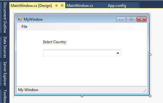 Binding Data with Combo Box in Window Form Application