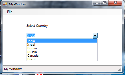 Binding Data with Combo Box in Window Form Application