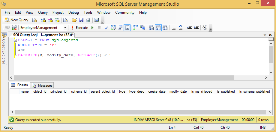 Stored Procedure Modified in Last (n) Days