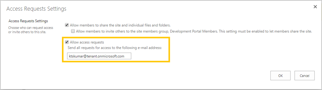 Allow Access Requests Email Settings In SharePoint Site Using PnP PowerShell