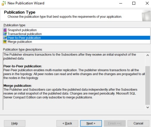 MS SQL Server Replication or Synchronization Peer-to-Peer Topology