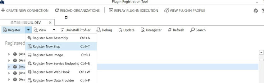 How to Register New Step Through Plugin Register Tool