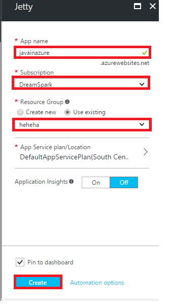 Creating JAVA Web App in Azure