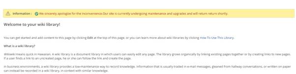 How to Show Information / Warnings in SharePoint