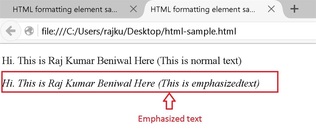 HTML 5 – Some important formatting elements HTML 5 – Some important formatting elements