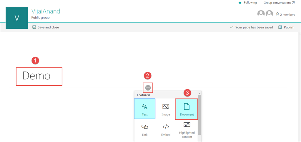 SharePoint Online Modern UI - Document Webpart