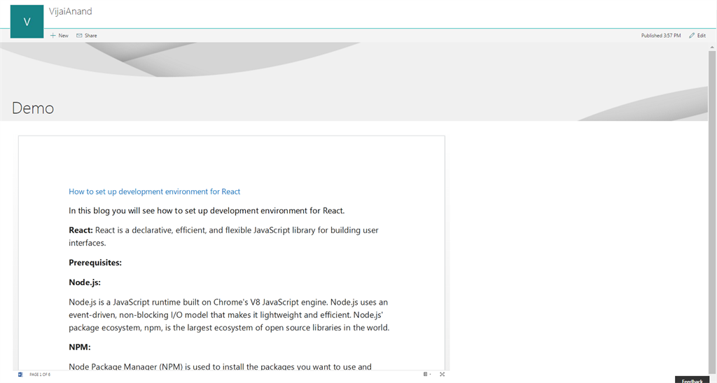 SharePoint Online Modern UI - Document Webpart