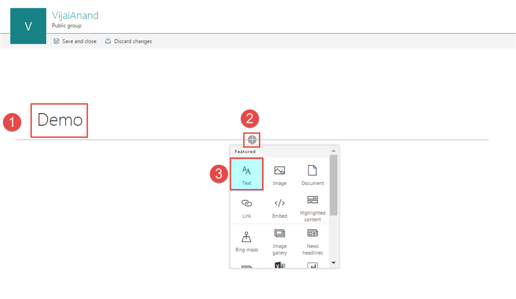 SharePoint Online Modern UI - Text Webpart SharePoint Online Modern UI - Text Webpart