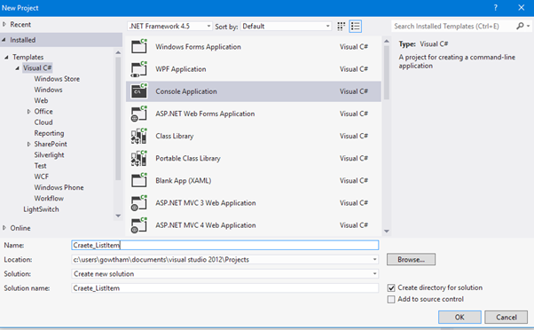 Sharepoint 2013 Create List Item Programmatically Using Csom