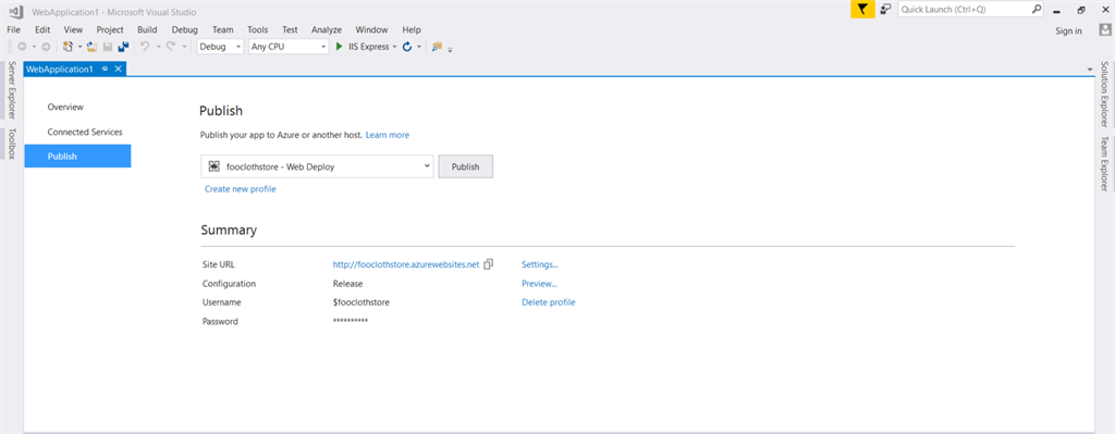 Deploy Web App To Azure