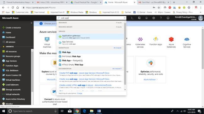 Create Web App In Azure And Publish Using File Explorer