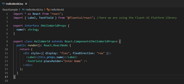 Code Component In Power Apps Using React And Fluent Ui