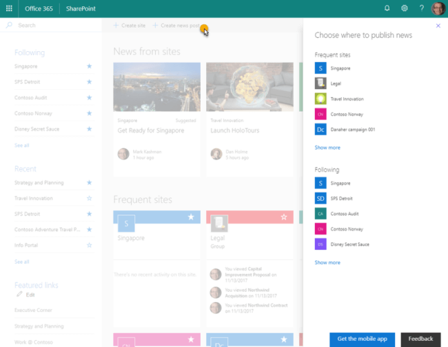 SharePoint News Updates In Office 365, Including Microsoft Teams ...