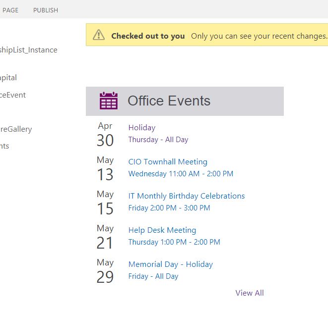 Display Calendar Events From SharePoint Calendar Lists Using Rest API