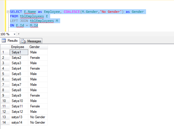 ISNULL() Function, COALESCE() Function And CASE Statement