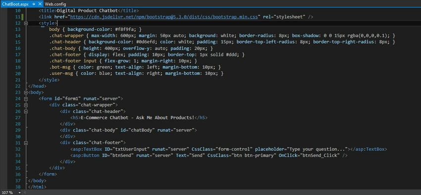 Building an E-Commerce Chatbot in ASP.NET Using SQL Server