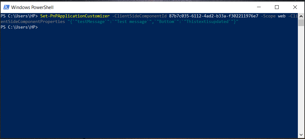 Pnp Powershell Commands For Spfx Extension Application Customizer