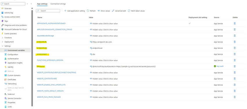 Update App Settings in Azure Function App using Power Shell Script