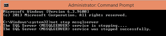 Stop and Start SQL Server Indtance Using Command Prompt