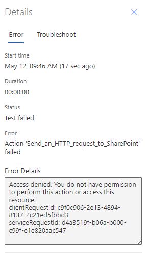 Access Denied Error When Creating Or Copying SharePoint Page Using Power Automate