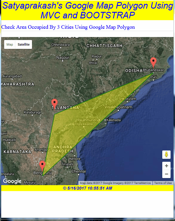 Google Maps - Polygon With Animated Marker Using Bootstrap In ASP.NET MVC - Part Six