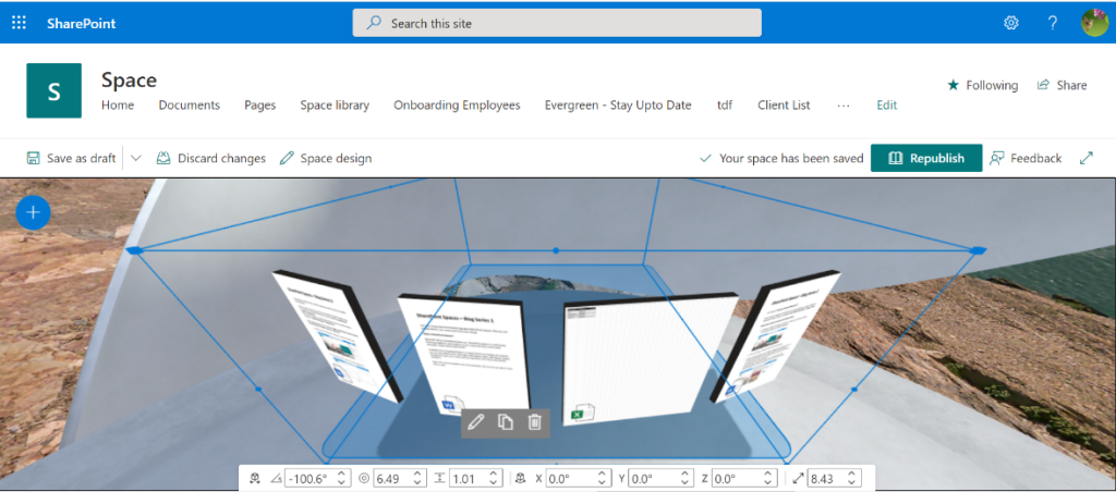 SharePoint Spaces - Document Library Webpart