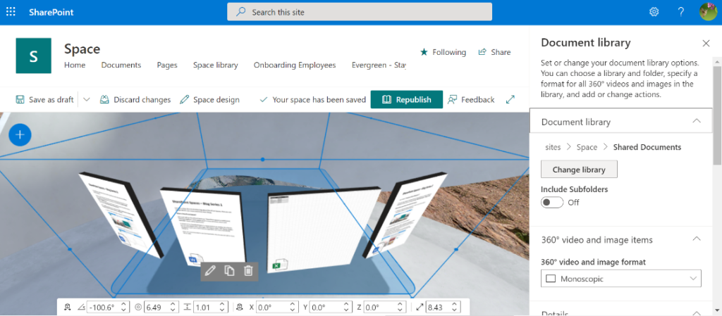 SharePoint Spaces - Document Library Webpart