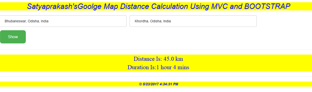 Google Maps - Distance And Duration Calculation Between Places Using ASP.NET MVC And Bootstrap ...