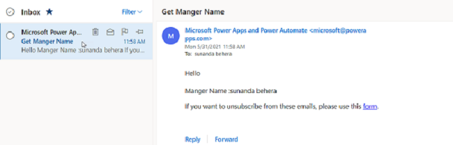 Send Manager Display In Email Notification Using Power Automate