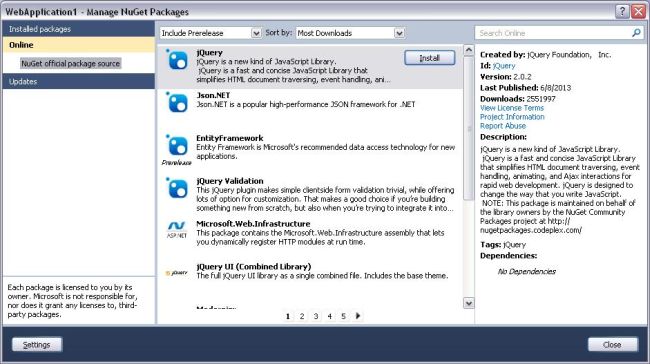 Extension Manager and Manage NuGet Package in Visual Studio