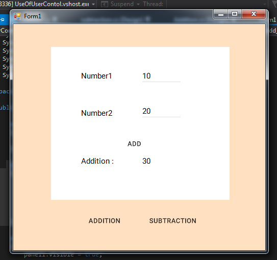 How To Add User Controls For Addition And Subtraction In Windowsforms 4848