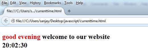 Greeting to the User According to the Time using JavaScript
