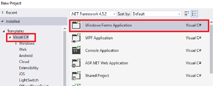 Basic Windows Form Application in C#