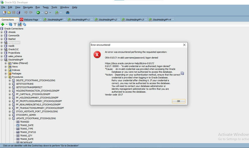 Fix ORA-01017: Invalid Username or Password Error