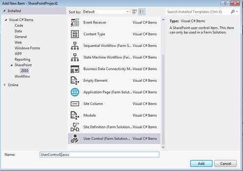 How To Add User Control In A Visual Webpart And In Application Page in ...